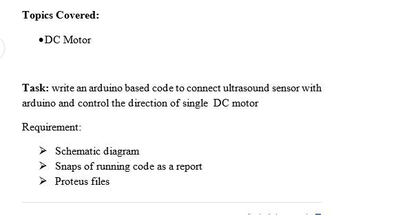 Solved Topics Covered: •DC Motor Task: write an arduino | Chegg.com