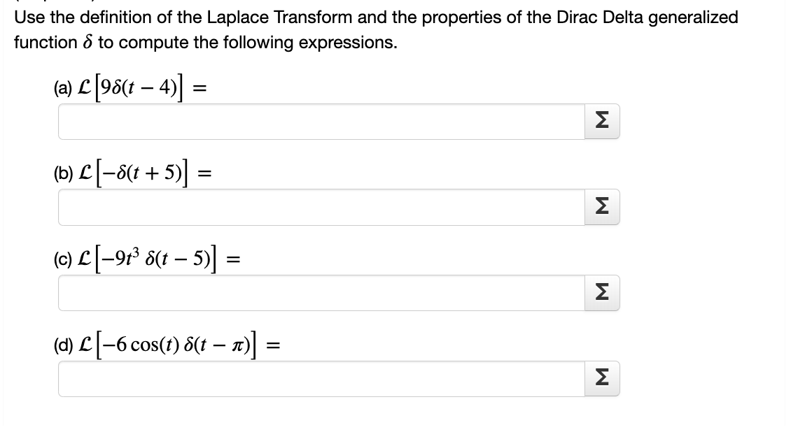 Solved Use the definition of the Laplace Transform and the | Chegg.com