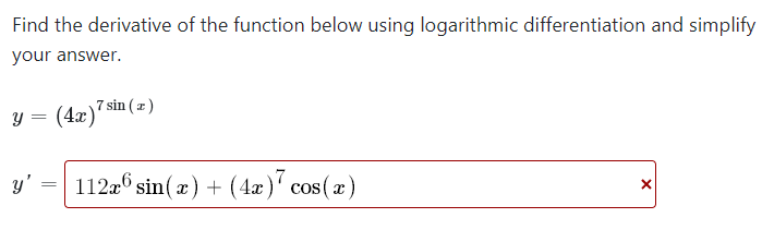 Solved Find the derivative of the function below using | Chegg.com