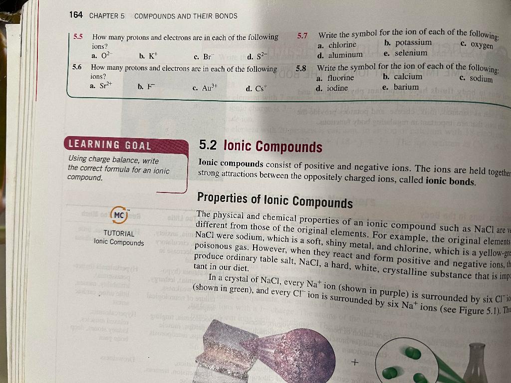 Solved Ionic Compounds NaCl were sodium, which is a soft, | Chegg.com