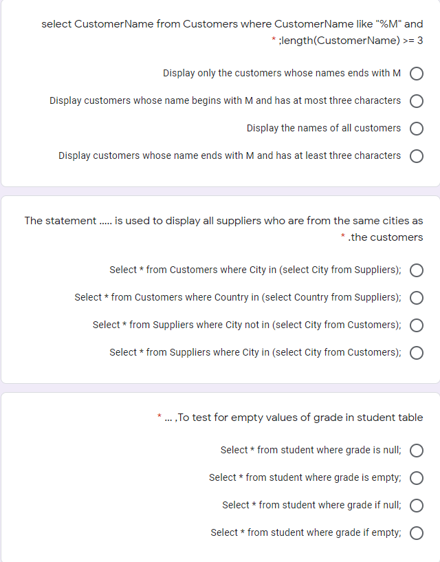 Solved select Customer Name from Customers where | Chegg.com