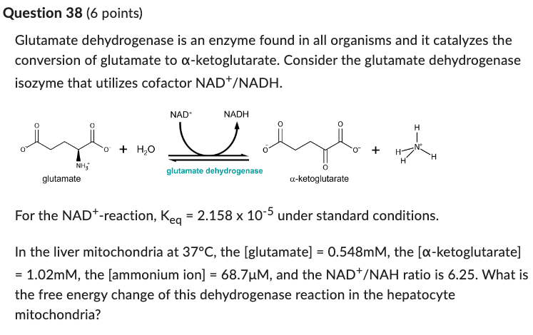 Solved Glutamate dehydrogenase is an enzyme found in all | Chegg.com