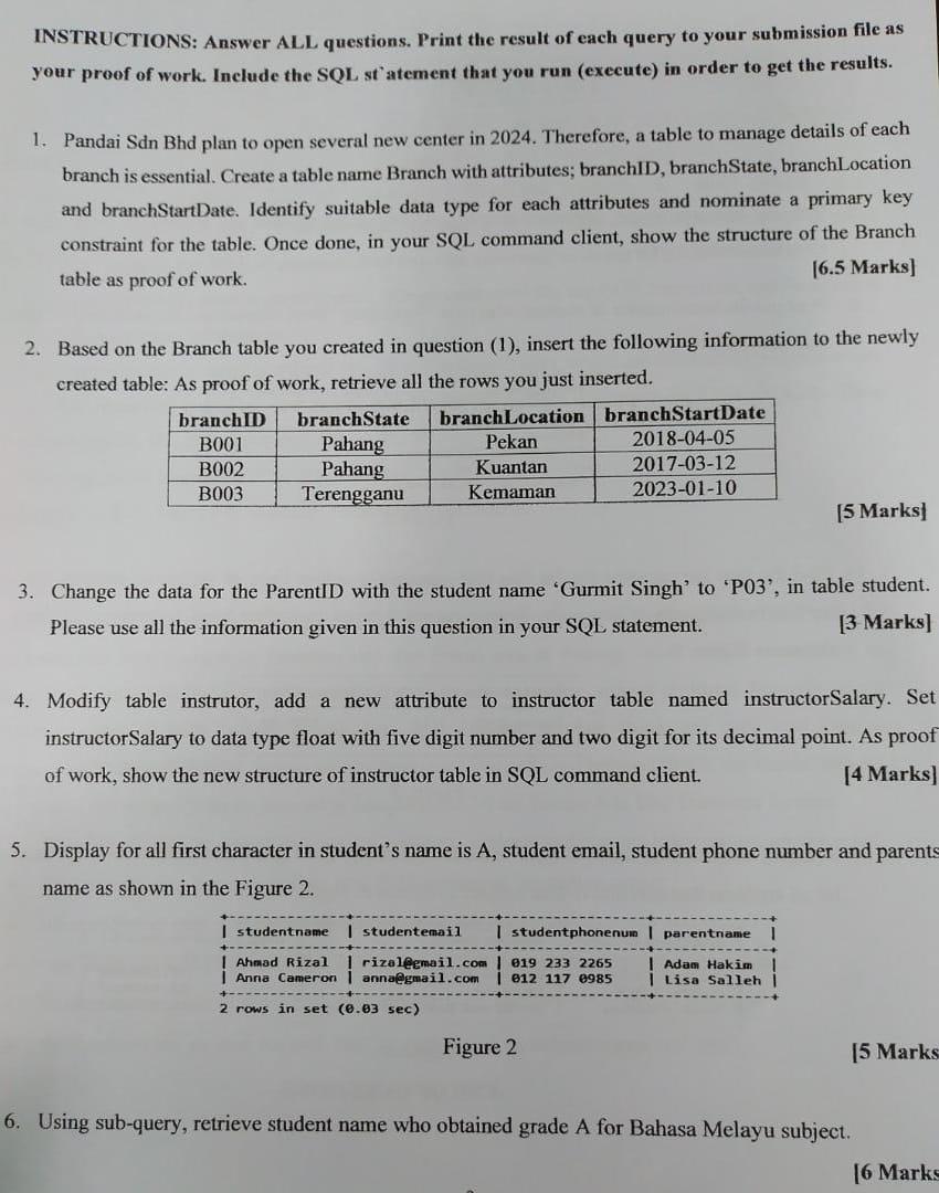 Solved mysql questions. All questions are linked. Even if | Chegg.com