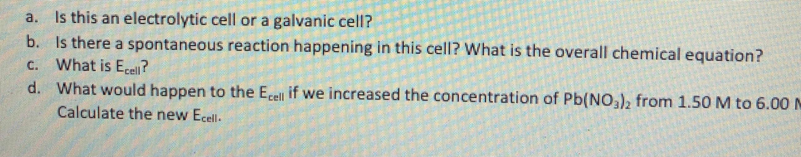 Solved 4. (14 pts) Consider the following electrochemical | Chegg.com