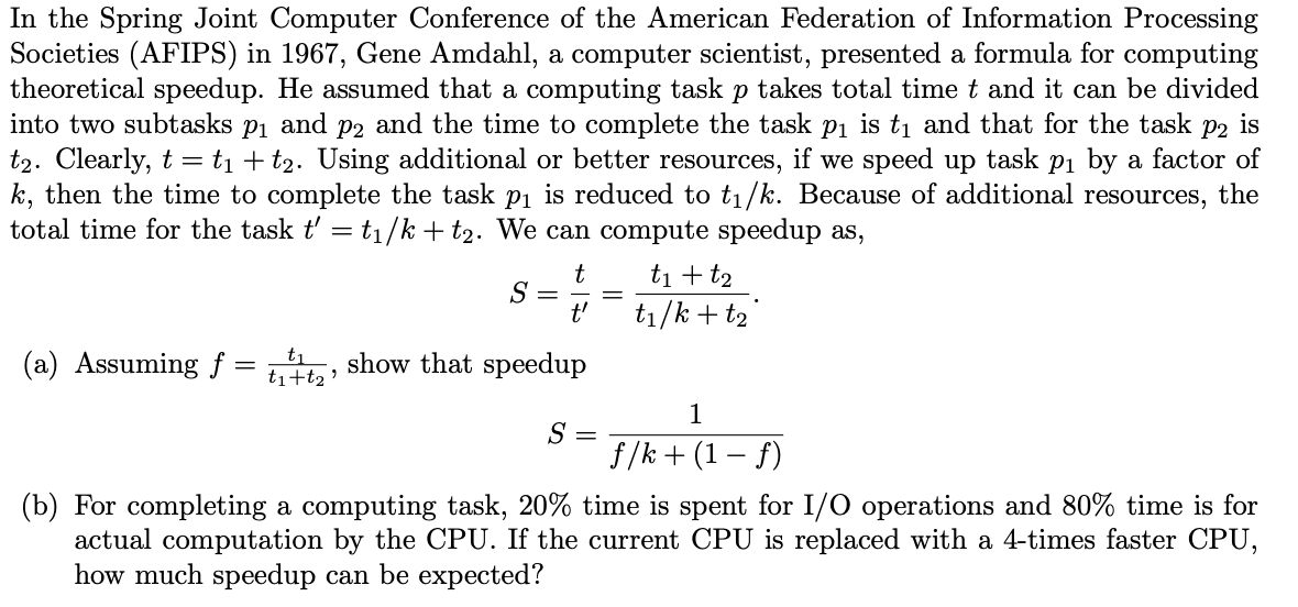 Solved In the Spring Joint Computer Conference of the | Chegg.com