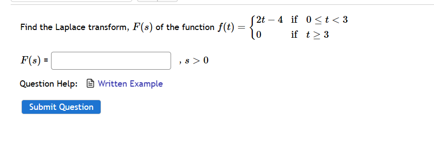 Solved Find the Laplace transform, F(s) of the function | Chegg.com