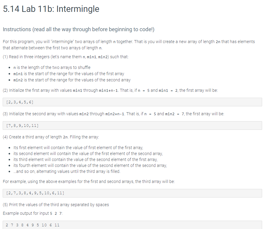 Solved 5.14 Lab 11b: Intermingle Instructions (read all the | Chegg.com