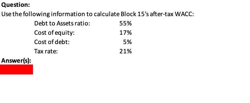 Solved Question: Use the following information to calculate | Chegg.com