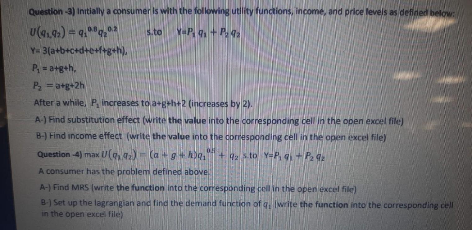 Solved Question-3) Initially a consumer is with the | Chegg.com