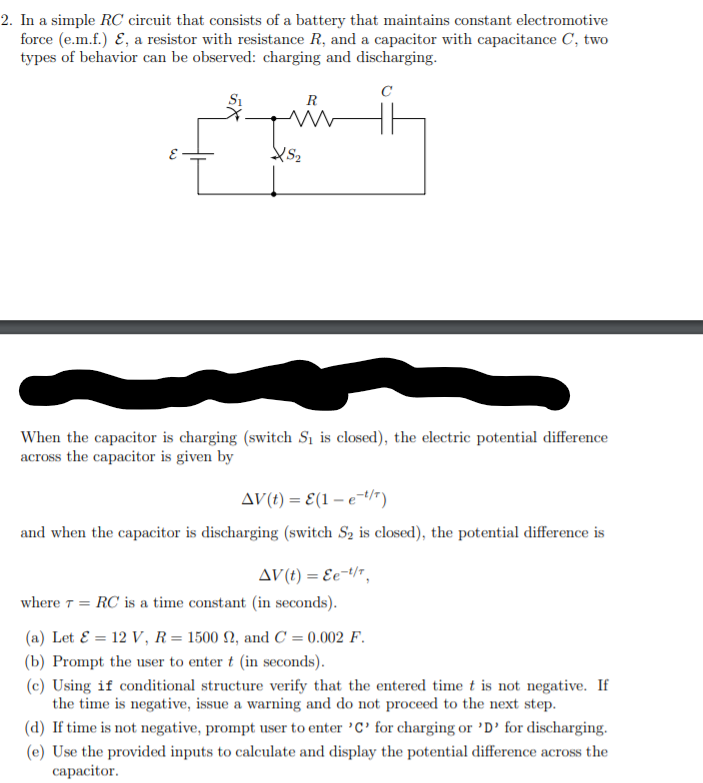 Solved 2. In a simple RC circuit that consists of a battery | Chegg.com