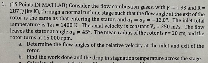 Solved = = 1. (15 Points IN MATLAB) Consider the flow | Chegg.com