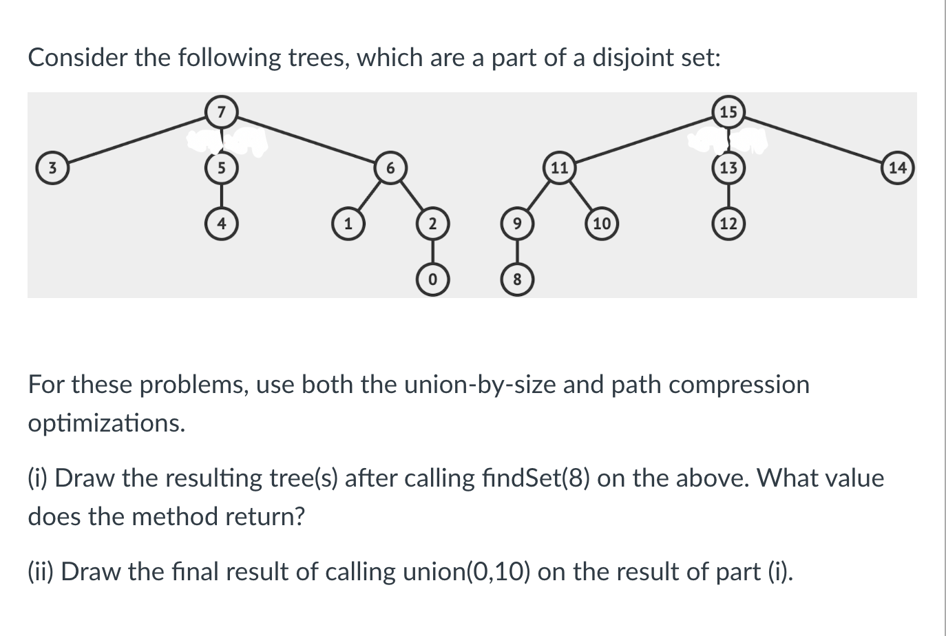 Consider the following trees, which are a part of a | Chegg.com