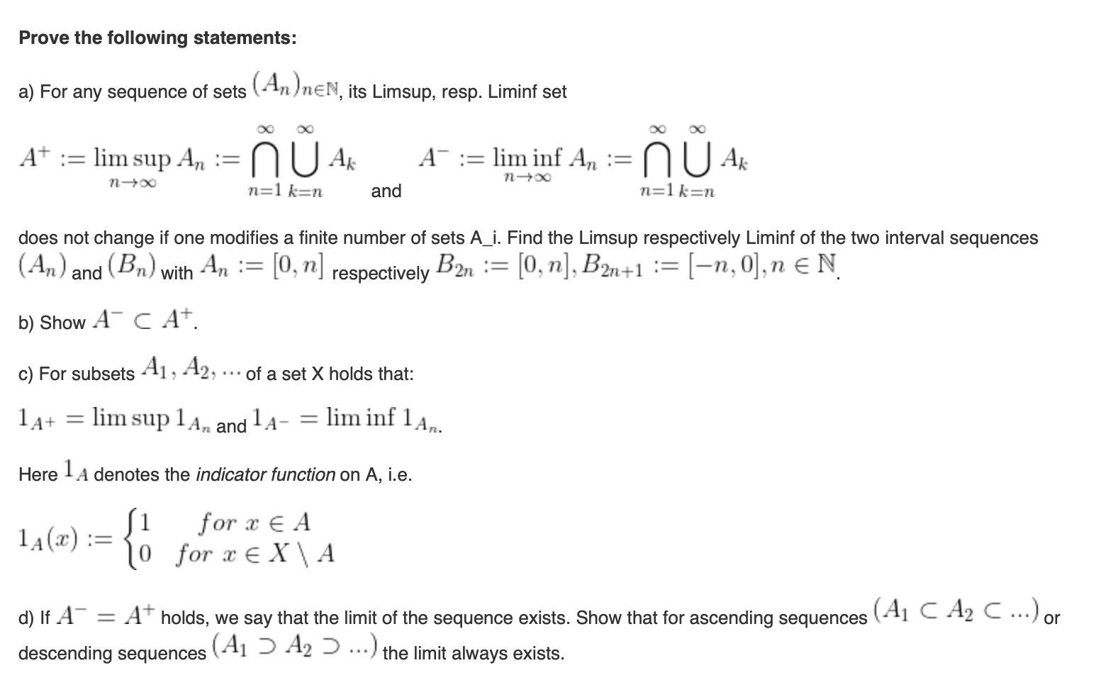 Solved Prove the following statements: a) For any sequence | Chegg.com