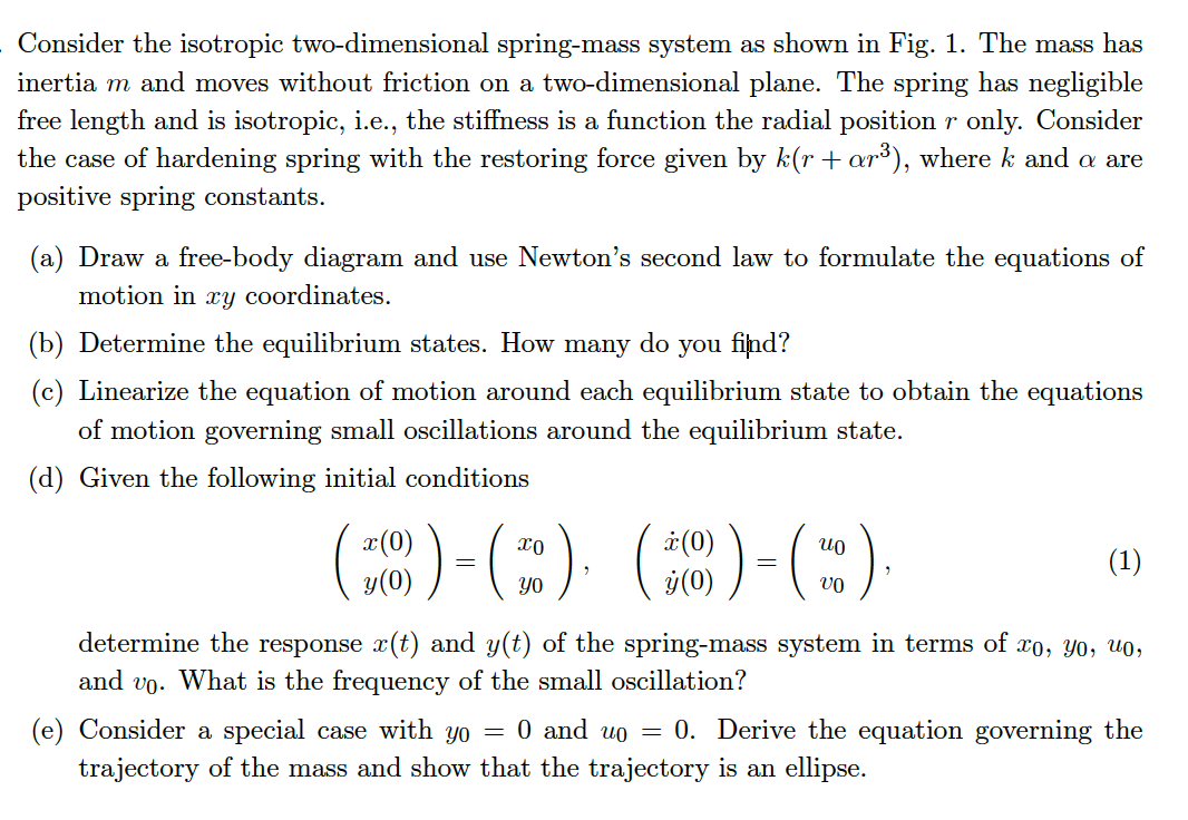 Solved Consider the isotropic two-dimensional spring-mass | Chegg.com