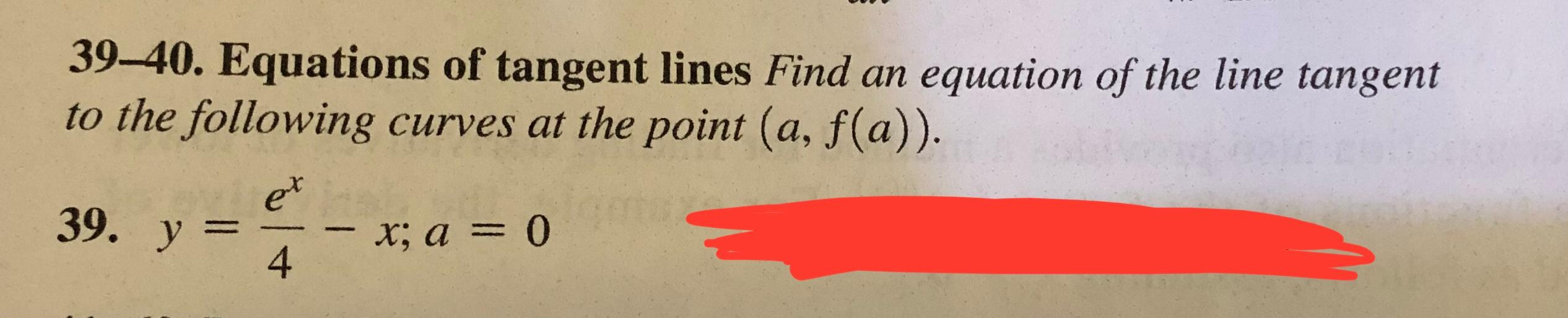 Solved 39-40. Equations of tangent lines Find an equation of | Chegg.com