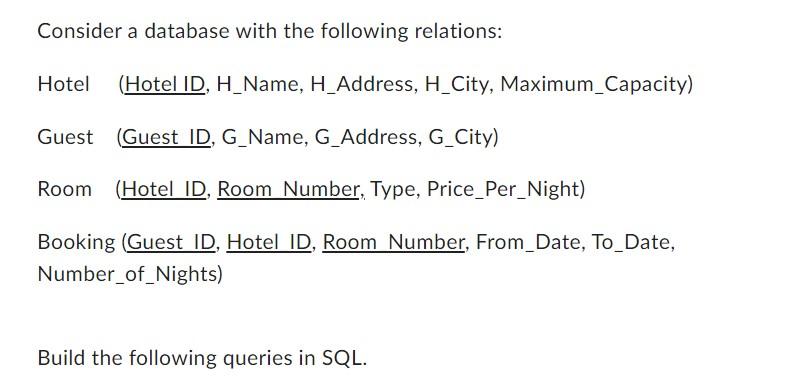 Solved Consider a database with the following relations: | Chegg.com