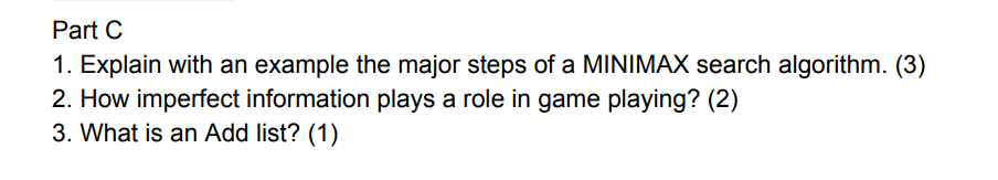 Solved Part C 1. Explain with an example the major steps of | Chegg.com
