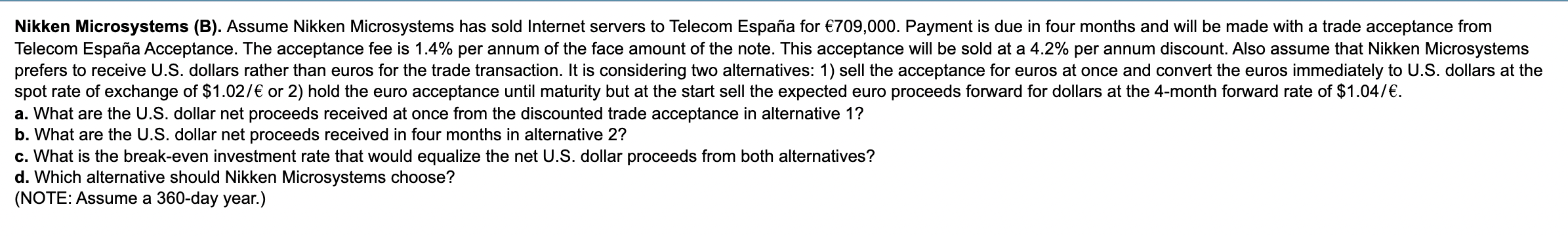 Nikken Microsystems (B). Assume Nikken Microsystems | Chegg.com