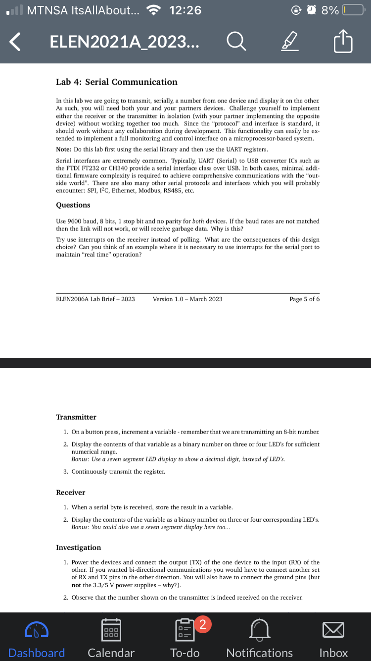 Solved Lab 4: Serial Communication In this lab we are going | Chegg.com