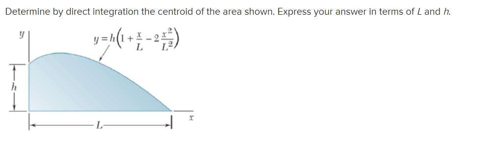 Solved Determine by direct integration the centroid of the | Chegg.com