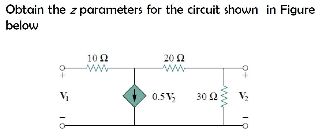 Solved Obtain the z parameters for the circuit shown in | Chegg.com