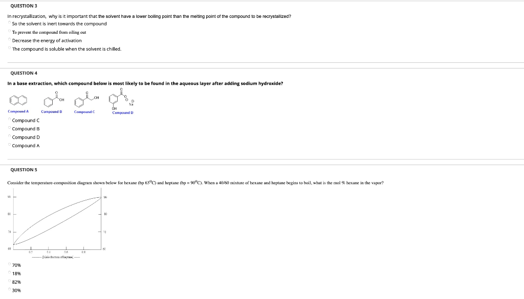 Solved QUESTION 1 Athree-component mixture of the following | Chegg.com