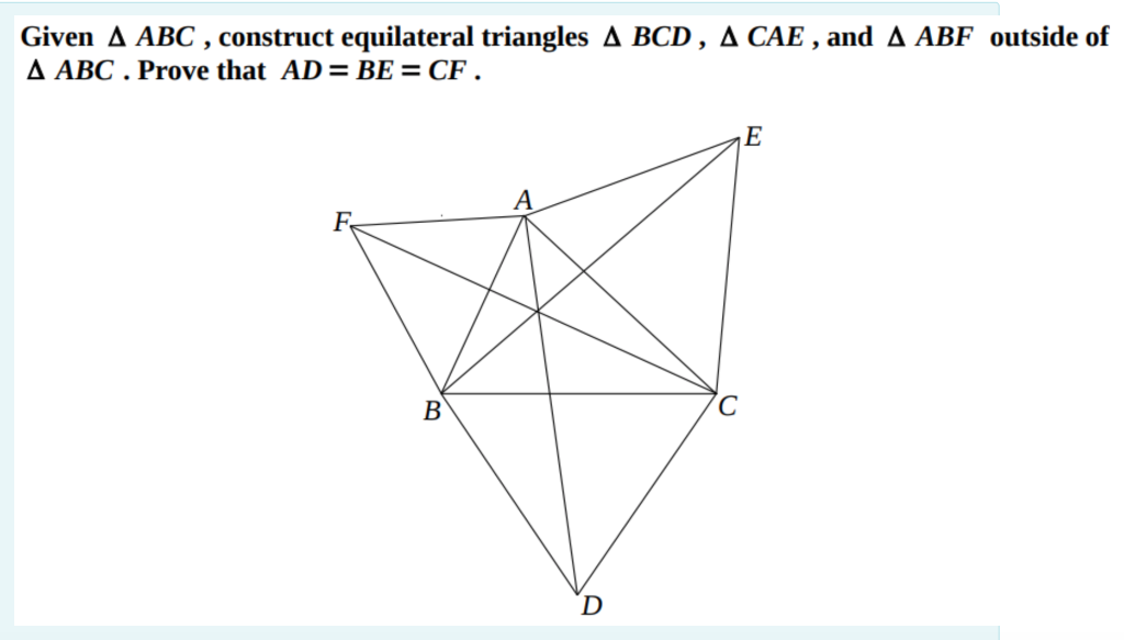 Solved Given A ABC , construct equilateral triangles A BCD, | Chegg.com
