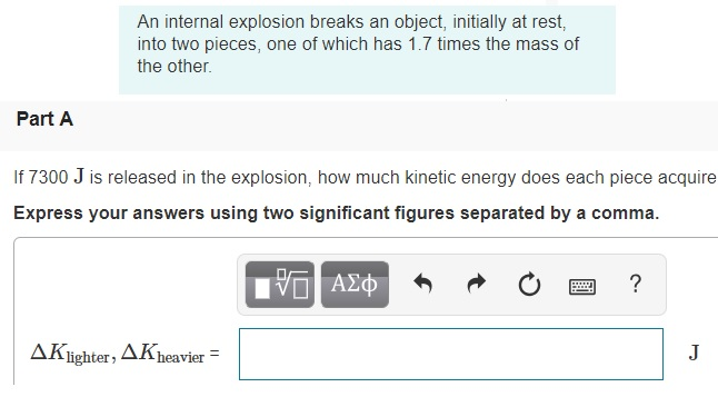 Solved An internal explosion breaks an object, initially at | Chegg.com