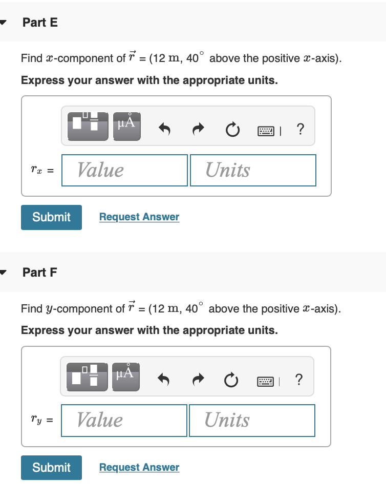 Solved Part A Find x-component of 7 = (5.5 m/s2, negative | Chegg.com