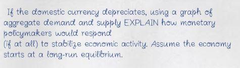 Solved If the domestic currency depreciates, using a graph | Chegg.com