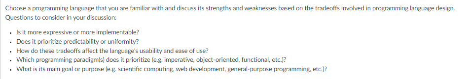 Solved Choose a programming language that you are familiar | Chegg.com