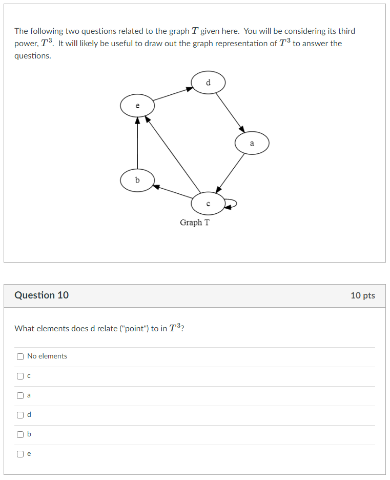 Solved The following two questions related to the graph T | Chegg.com