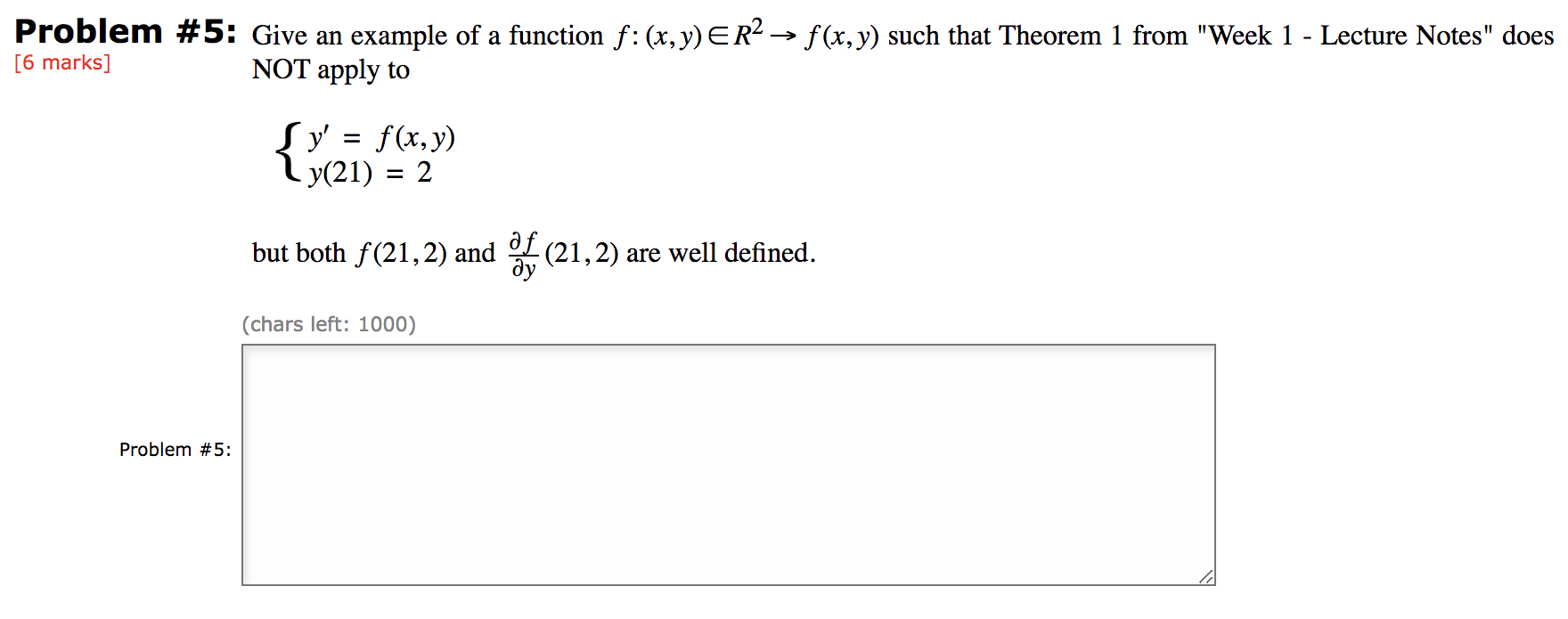 Solved Problem #5: Give an example of a function f:(x,y) ER2 | Chegg.com