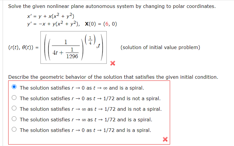 Solved Solve the given nonlinear plane autonomous system by | Chegg.com