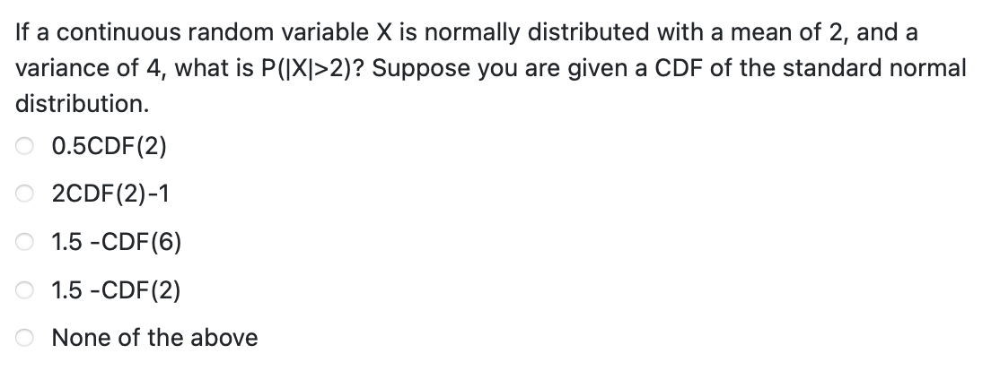 Solved If a continuous random variable X is normally | Chegg.com