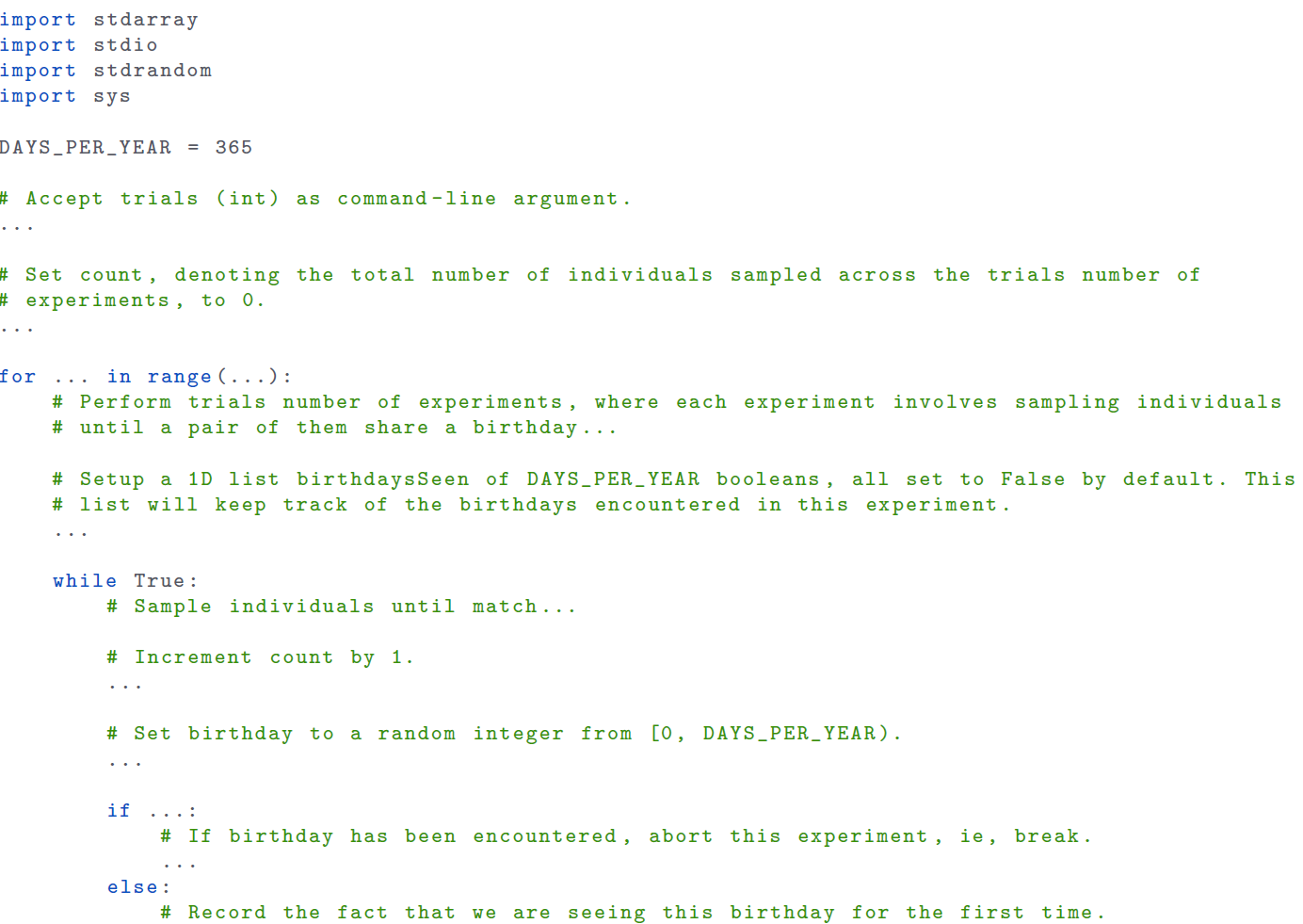 Solved Exercise 1. (Birthday Problem) Suppose that people | Chegg.com