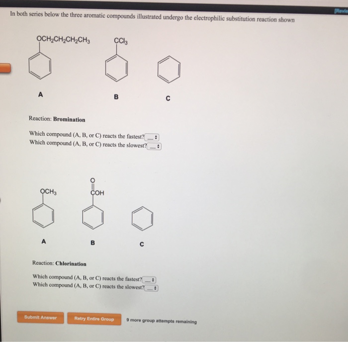 Solved In both series below the three aromatic compounds | Chegg.com