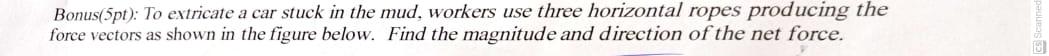 Solved Bonus(5pt): To extricate a car stuck in the mud, | Chegg.com