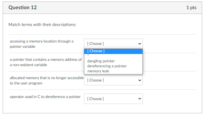 Solved Match terms with their descriptions: accessing a | Chegg.com