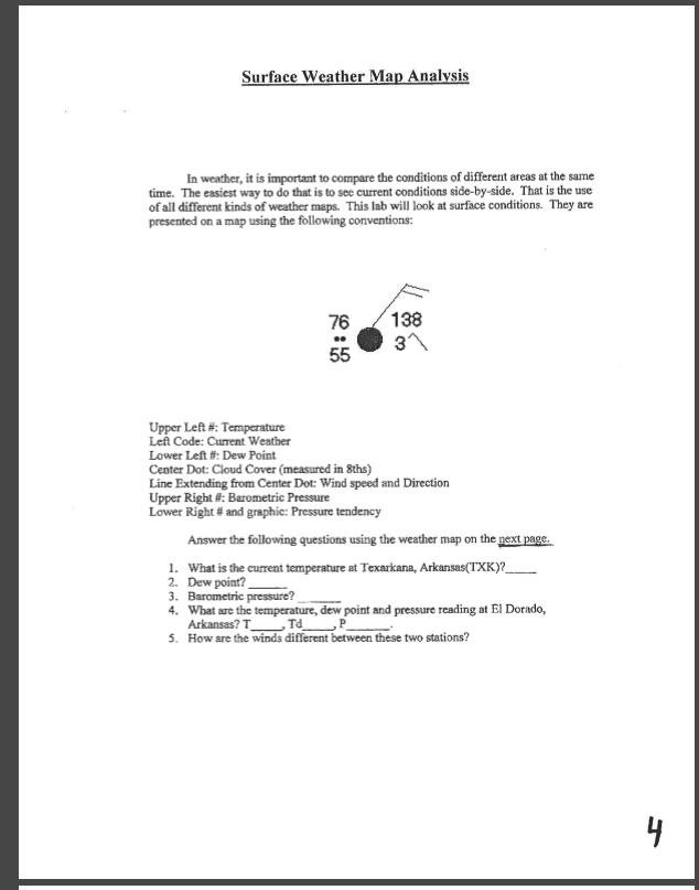 Surface Weather Map Analysis In weather, it is | Chegg.com