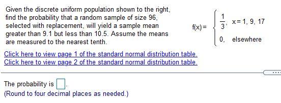 Solved x= 1, 9, 17 3 Given the discrete uniform population | Chegg.com