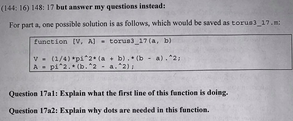 Solved its a matlab question and the answer is in the box , | Chegg.com