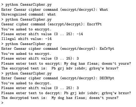 Solved You should implement the Caesar Cipher with the | Chegg.com