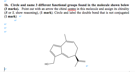 Solved 1b. Circle and name 3 different functional groups | Chegg.com
