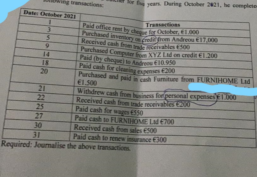Solved Can you write the journal and the cash book of | Chegg.com