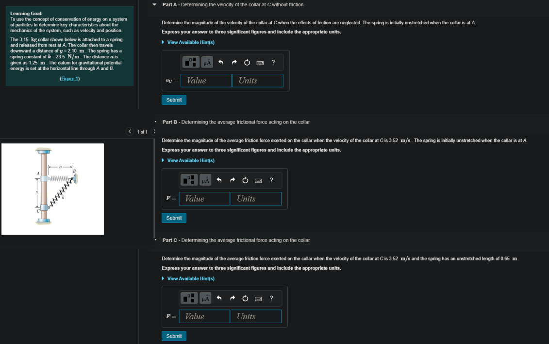 Solved Part A - ﻿Determining the velocity of the collar at C | Chegg.com