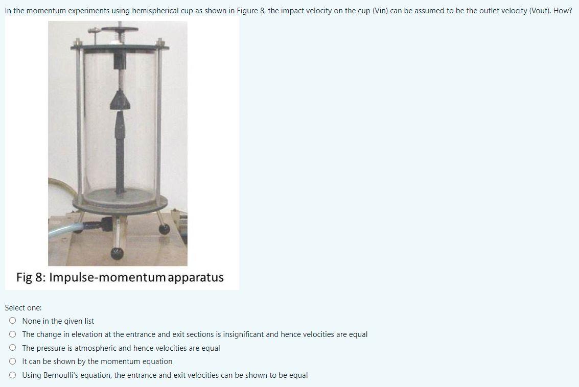 Solved In the momentum experiments using hemispherical cup | Chegg.com