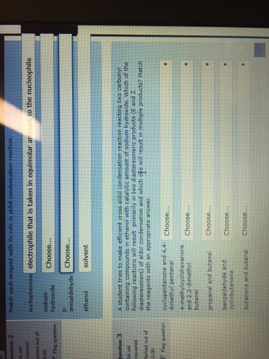 Solved 2 Match each reagent with its role in aldol swered | Chegg.com