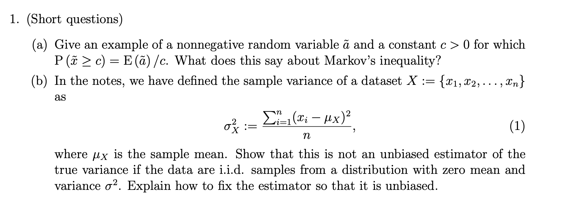 Solved 1. (Short questions) (a) Give an example of a | Chegg.com