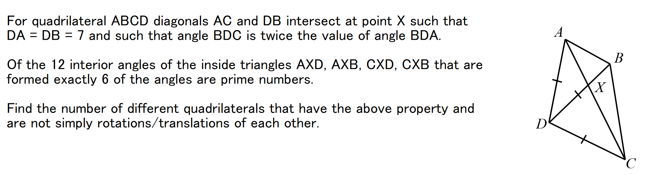 Solved For quadrilateral ABCD diagonals AC and DB intersect | Chegg.com